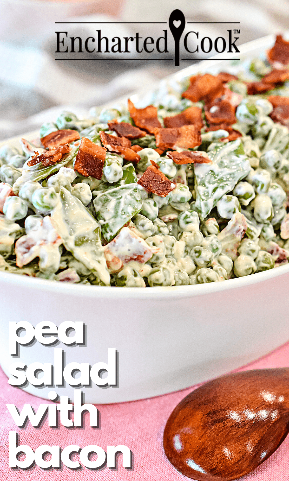 Creamy Pea Salad with Bacon – Encharted Cook
