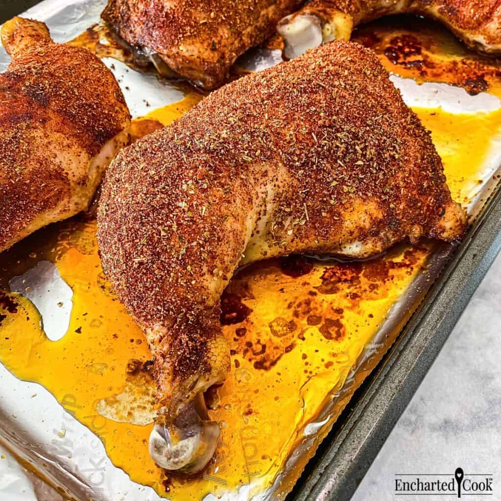 Baked Chicken Leg Quarters | Encharted Cook
