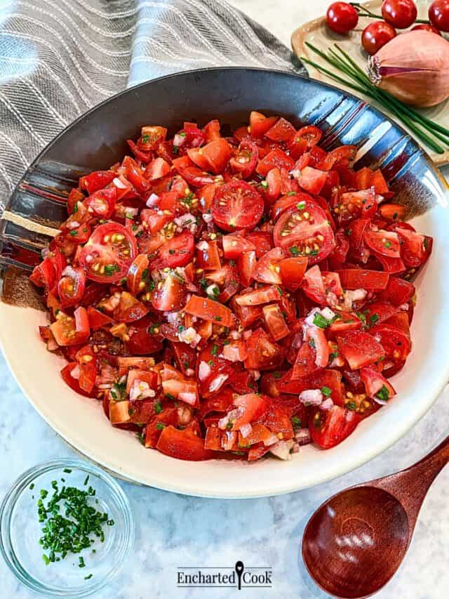 Fresh Cherry Tomato Relish – Encharted Cook