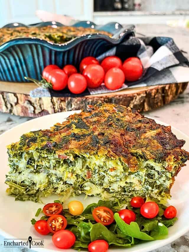 Spinach and Bacon Crustless Quiche – Encharted Cook