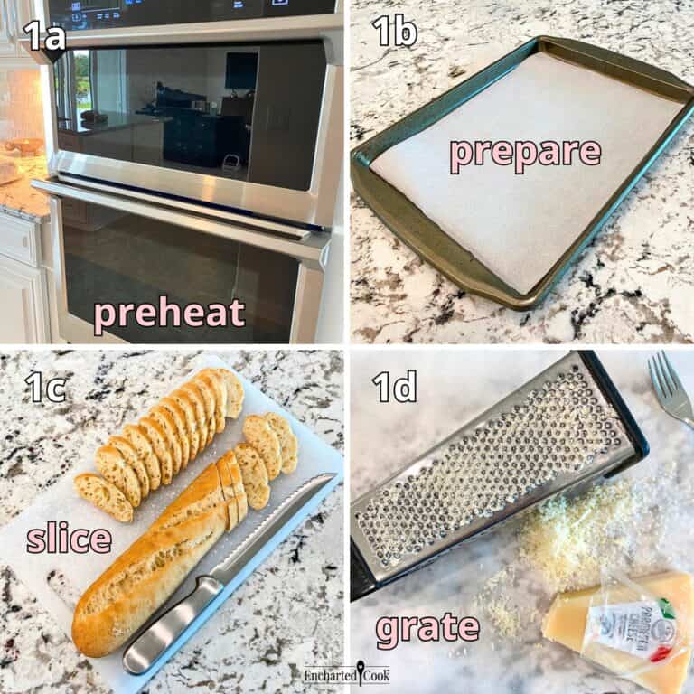 Parmesan Crostini (Small Toasted Bread) – Encharted Cook