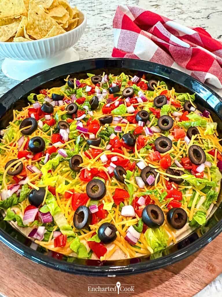 Easy Taco Dip (with Taco Toppings) – Encharted Cook